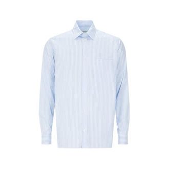 Saison 1865 Gestreiftes Baumwollhemd - Blau