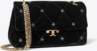 Tory Burch Kleine Bunny Knot Schultertasche aus Samt
