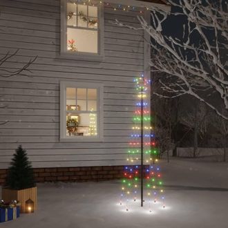 tidyard LED Weihnachtsbaum mit Erdnägeln Kegelform Tannenbaum Lichterbaum Weihnachtsdeko Stern Beleuchtung Außen Beleuchtet Lichterkette Dekobaum Weihnachtsbe