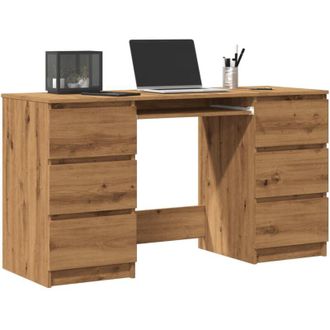 vidaXL Vidaxl - Bureau ch&ecirc;ne artisanal 140x50x77 cm bois ding&eacute;nierie