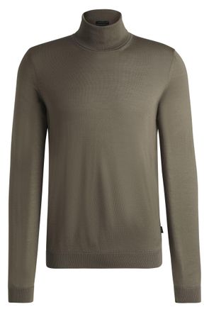 BOSS Herren Musso-P Regular-Fit Rollkragenpullover aus Merinowolle Hellgr&uuml;n XL