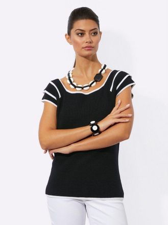 Cr&eacute;ation L Strickpullover Pullover Kurzarm