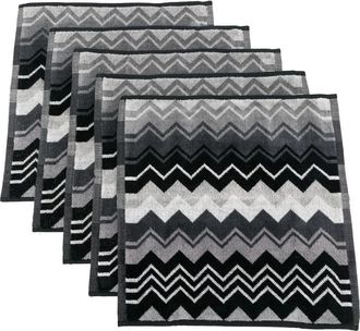 Missoni Home Giacomo Zigzag-pattern Face Towels (set Of Six)