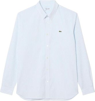 Lacoste Homme, Chemises, Bleu, Taille: 5XL Striped Pinpoint Shirt