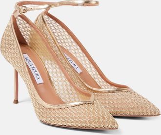 Aquazzura Pumps Asha 85 aus Mesh mit Leder