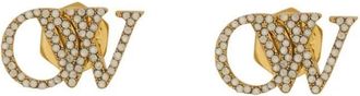 Off-white Ohrringe - Logo Earrings With Distinctive Design And Sparklin - Gr. unisize - in Gold - für Damen