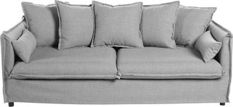 Atmosphera Atmosphera - Canapé maison de campagne Odilon Gris clair L.210xP.104xH.78 cm