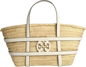 Tory Burch Femme, Sacs, Beige, Taille: ONE Size Ella Straw Shopping Bag