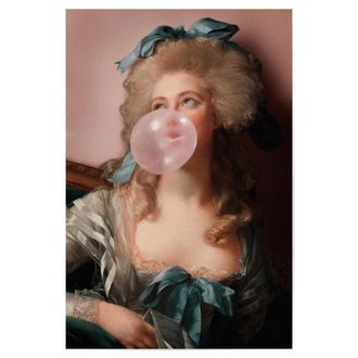 artboxONE Poster 45x30 cm Menschen Kaugummi-Prinzessin - Bild kaugummi Moderne Kunst mädchen