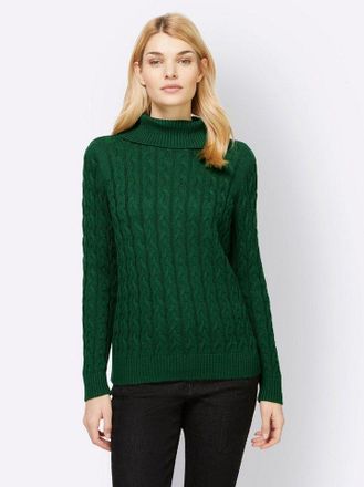 Heine Strickpullover Rollkragen-Pullover Langarm Feinstrick, Zopfmuster