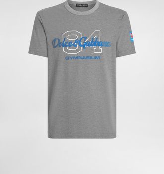 Dolce & Gabbana Cotton T-shirt With Print - Mann T-shirts Und Polos Grau 50