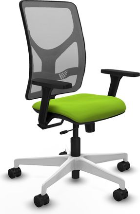 Piqueras y Crespo Arbeitsbankstuhl mit 3D-Armen, h&ouml;henverstellbare Lendenwirbelst&uuml;tze, ausgestattet mit Syncro/Traslack und Schneidschaum, mit Rollen 65 mm Nylon, Grau/