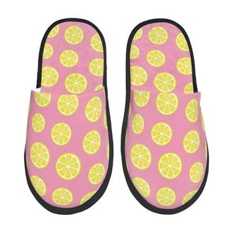 Generic Pantoufle Maison Citron Rose Chaussons Maison Antid&eacute;rapantes Chaudes Pantoufles Unique Hiver Chaussures Chaudes Pour Camping Chambre Maison L
