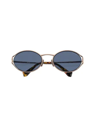 Miu Miu 52YS Logo Metal Sunglasses - Blue