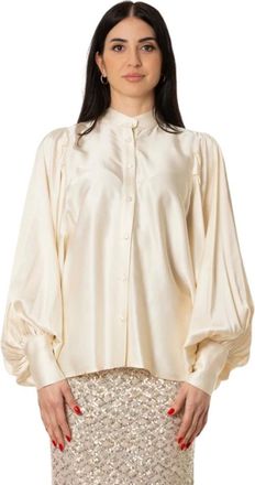 Actualee Femme, Blouses et Chemises, Beige, Taille: 38 FR Camicia manica palloncino