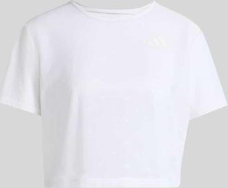 adidas Cropped Fit Sport-T-Shirt mit Logo-Pr&auml;gungen
