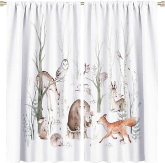 Generic 3D Kinderzimmer Verdunkelungsvorh&auml;nge 140 (B) X 160 (H) cm Waldtiere,3D-Gedruckte Vorh&auml;nge Wohnzimmer B&uuml;rovorh&auml;nge Energiesparende Ger&auml;uschreduzierend