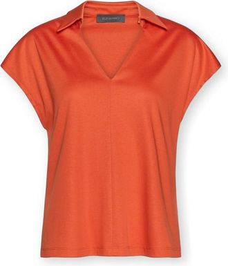 Elena Miro Femme, Blouses et Chemises, Orange, Taille: 40 FR T-shirt &agrave; col
