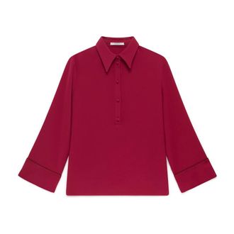 Maliparmi Maliparmi - Chemise en cr&ecirc;pe Sabl&eacute; - Femme - Blouses et Chemises - Rouge - Taille: 44 FR