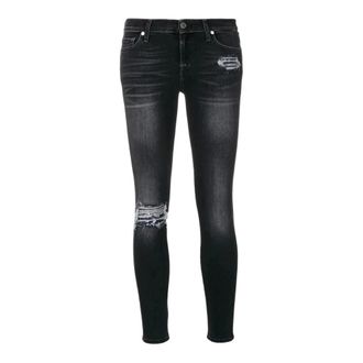 7 For All Mankind Skinny Jeans mit Pailletten-Detail - - Jeans - Damen - Schwarzk - W28