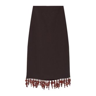 Tory Burch Verzierter Krepprock - - Skirts - Damen - Braun - S