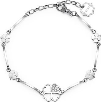Brosway Armband Frau aus Edelstahl mit Symbolen Kleeblatt, Armband Frau Kollektion CHAKRA - BHKB011