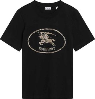 Burberry Femme, Tops, Noir, Taille: 36 FR T-shirts et Polos en Coton Noir