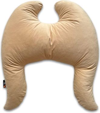 MeroWings Flügelkissen, Classic (L) Sand - Bezug und Füllung. Dekokissen vom Designer, Ergonomisches Kissen, Sofakissen, Lesekissen, Kuschelkissen