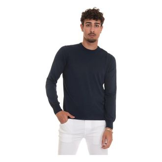 Gran Sasso Baumwoll Rundhals Pullover - - Knitwear - Herren - Blau - 5XL