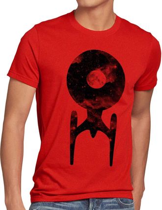 style3 Trek Raumschiff T-Shirt Herren Trekkie Star, Gr&ouml;&szlig;e:M, Farbe:Rot