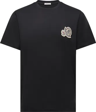 Moncler Moncler T-shirt En Coton &Agrave; Empi&egrave;cement Logo, Homme, Noir, Taille: Xl