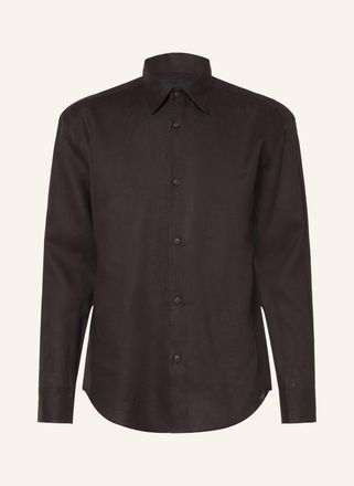 HUGO BOSS Leinenhemd Cruz Comfort Fit braun