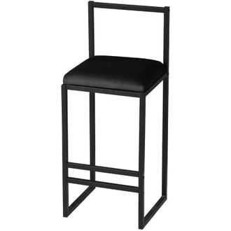 Habitat et Jardin Tabouret de bar en m&eacute;tal Nordic 35 x 35 x 84 cm - Noir
