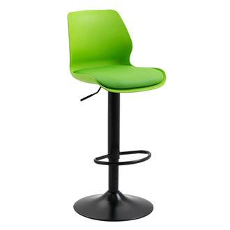 Generic Verstellbarer Drehhocker - Hydraulischer K&uuml;chenthekenstuhl aus PU-Leder mit R&uuml;ckenlehne f&uuml;r Esszimmer, Kneipe und Zuhause