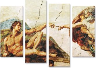 Islandburner Bild auf Leinwand Die Erschaffung Adams Fresko Sixtinische Kapelle Michelangelo Bilder Wandbilder Poster