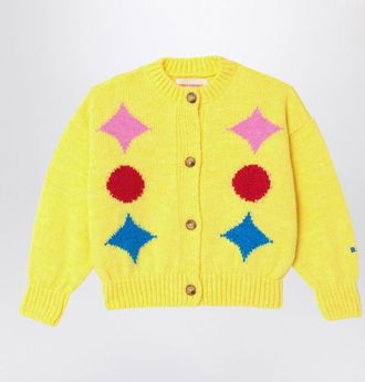 Bobo Choses Yellow cardigan with inlay