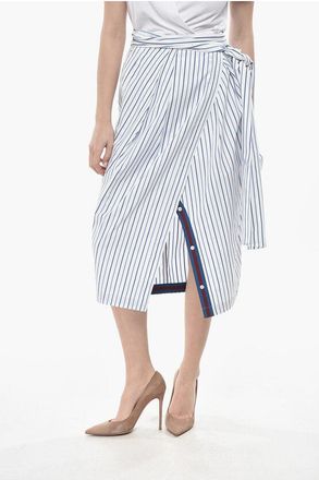 Dries Van Noten Midi Wrap Skirt SOLADA With Awning Pattern size 40