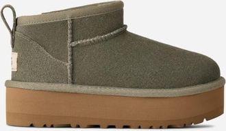 UGG Classic Ultra Mini Plateau-Boot für Kinder | UGG EU in Green, Größe Wildleder