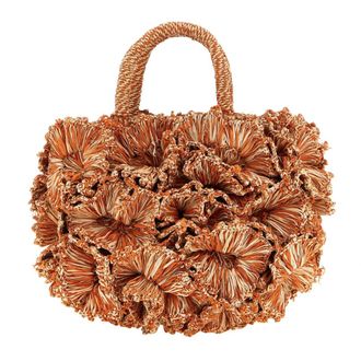 Ibeliv Femme, Sacs, Orange, Taille: ONE Size Crocheted Raffia Handbag