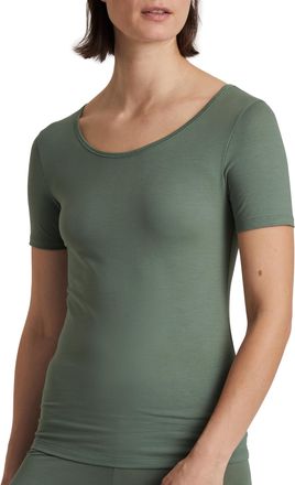 CALIDA Natural Comfort T-Shirt Damen, Rundhalsausschnitt, aus hochwertiger Baumwolle, mit natürlichem Glanz und glattem Griff