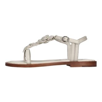 Emanuelle Vee Flache Ledersandalen - - Shoes - Damen - Grau - 37 EU