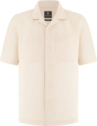 Boggi Milano Homme, Chemises, Rose, Taille: L Chemise en lin coupe r&eacute;guli&egrave;re