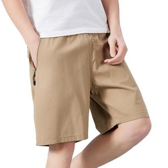 Generic Pantalons courts pour homme - Couleur unie - Pantalon cinq quarts avec poche zipp&eacute;e pour homme - D&eacute;contract&eacute; - Confortable - Tendance - Sport - Affair