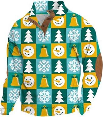 Generic Sweatshirts pour hommes pulls de Noël pour hommes sweatshirts tendance flocon de neige imprimé graphique sweatshirt surdimensionné à manches longues c