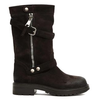 Strategia Stivale Biker in Camoscio - - Shoes - Damen - Braun - 38 1/2 EU
