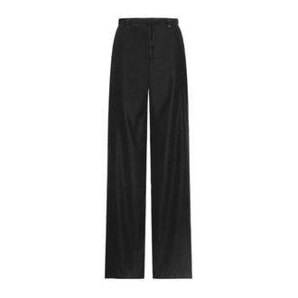 Ralph Lauren Schwarze Palazzo-Hose aus Samt - - Trousers - Damen - Schwarzk - S