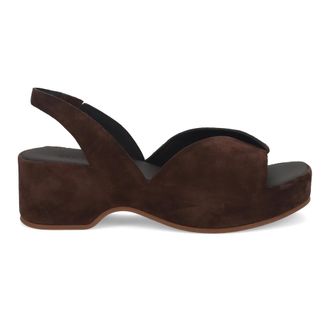 Del Carlo Braune Wildleder Plateau Sandalen - - Shoes - Damen - Braun - 36 EU