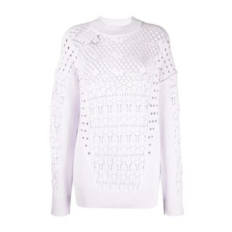 The Attico L&auml;ssiger lila Baumwoll-Nylon-Pullover - - Knitwear - Damen - Lila - L