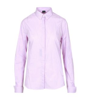 Fay Gestreifte Hemdbluse mit franz&ouml;sischem Kragen - - Blouses & Shirts - Damen - Rosa - M