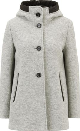 Gil Bret Damen Wolljacke mit Kapuze Light Grey Melange,46